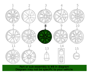 6QD48DD5AA - Aluminum Wheel - 2019 2020 Jeep Grand Cherokee | Mopar ...