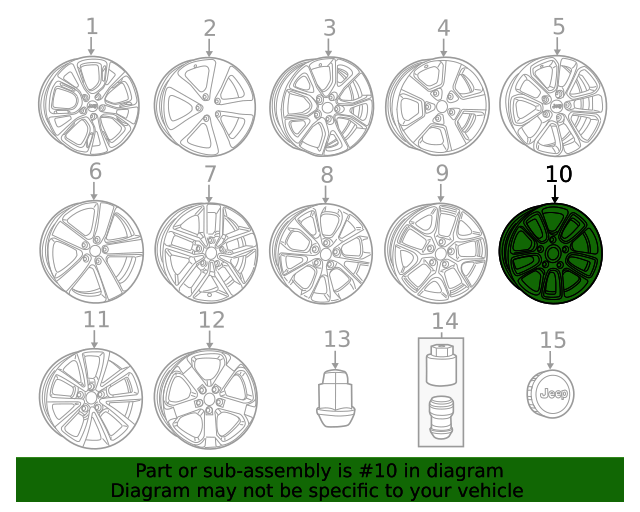 2019 Jeep Grand Cherokee Wheel, Alloy 6SN89MA7AA | TascaParts.com