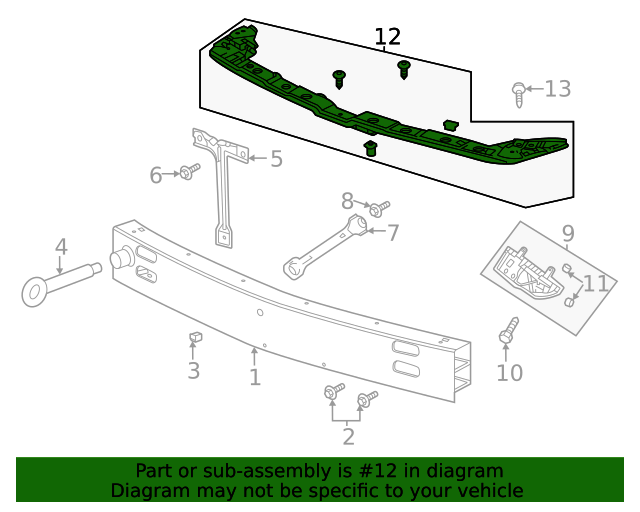 2020-2023 Cadillac CT5 Front Bumper Fascia Center Support 84894596 ...