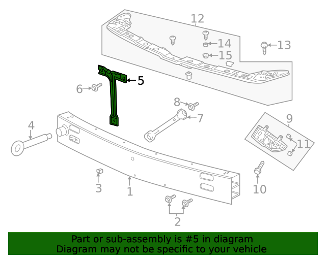 2020-2024 Cadillac CT5 Front Bumper Fascia Support Brace 84565796 GM ...