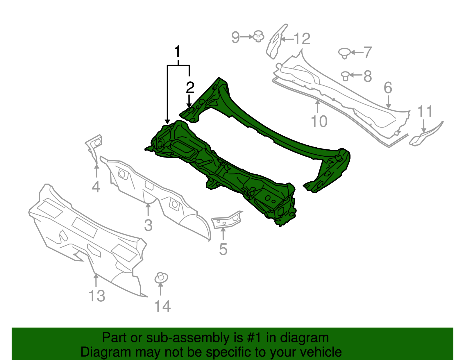 51121SC0119P - 2009 Subaru Forester - Cowl Panel | Subaru Parts Deals