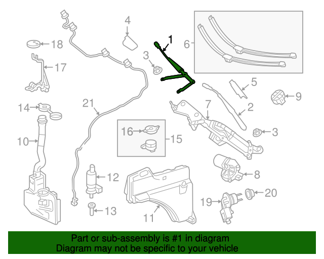 166-820-09-44 - Wiper Arm 2012-2019 Mercedes-Benz | Mercedes-Benz USA Parts