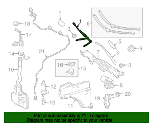 166-820-72-00 - Wiper Arm 2013-2019 Mercedes-Benz | Mercedes-Benz USA Parts