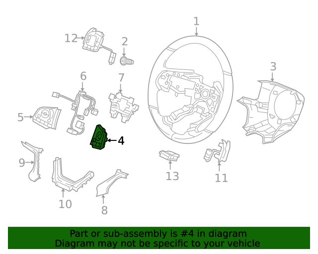 2021 Honda Odyssey Switch Assembly, Cruise & Lkas & Acc 36770-THR-A71 ...