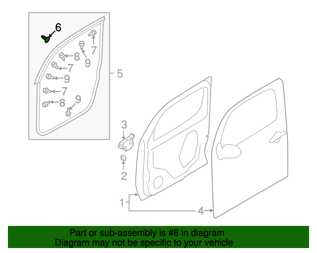 2009-2014 Nissan Door Weather-Strip Clip 80850-1AA1B | TascaParts.com
