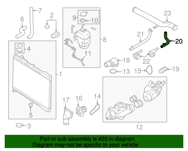 25468-3C100 - Engine Coolant Hose 2006-2014 Kia | Kia.Parts Store
