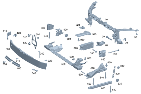 Front Reinforcement and Radiator Support for 2024 Mercedes-Benz EQB 350 ...