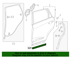 72827-TJB-A01 - 2019-2021 Acura RDX - Seal, R Rear Door Side Sill | All ...