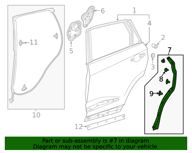 2019-2024 Acura RDX Side Seal 72829-TJB-A01 | OEM Parts Online