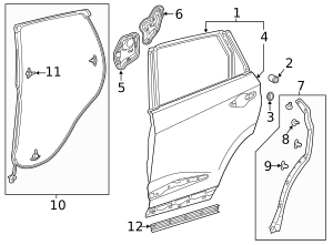 72869-TJB-A01 - Side Seal 2019-2024 Acura RDX | AutoNation Parts