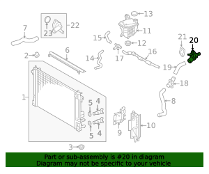 2016-2023 Toyota Engine Coolant Outlet Flange 16331-37100 | Toyota ...