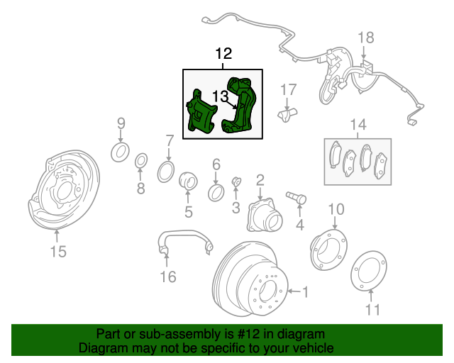 47850-60070 - Caliper - 2008-2011 2013-2015 Lexus LX570 | MyLexusParts