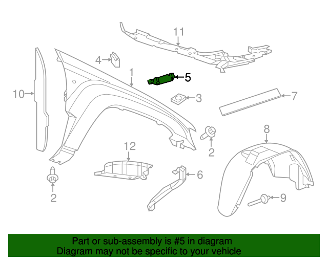 2014-2019 Jeep Grand Cherokee Fender Mtg Bkt 68036266AA | TascaParts.com