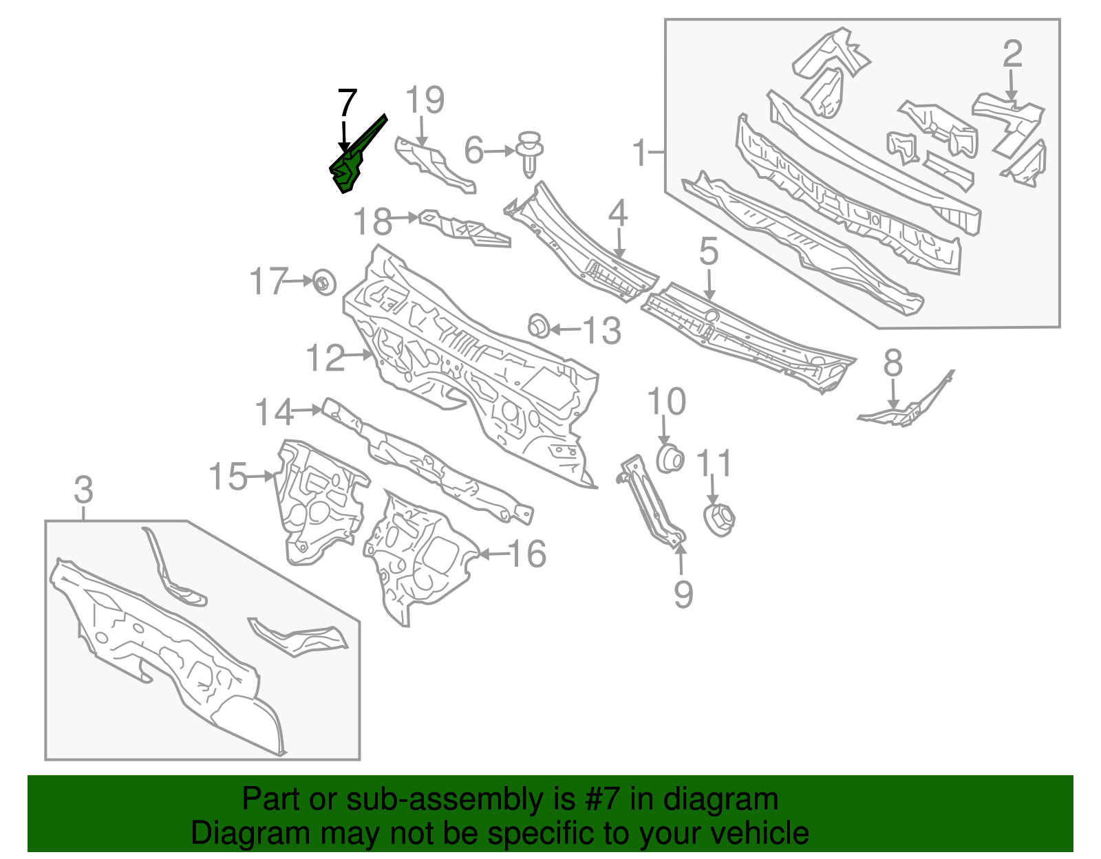91423XA02A - Cowl Side Panel 2008-2014 Subaru Tribeca | Subaru Factory ...