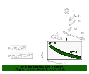 2015-2019 Cadillac CTS Galvano Silver Deck Lid Center Applique 23197402 ...