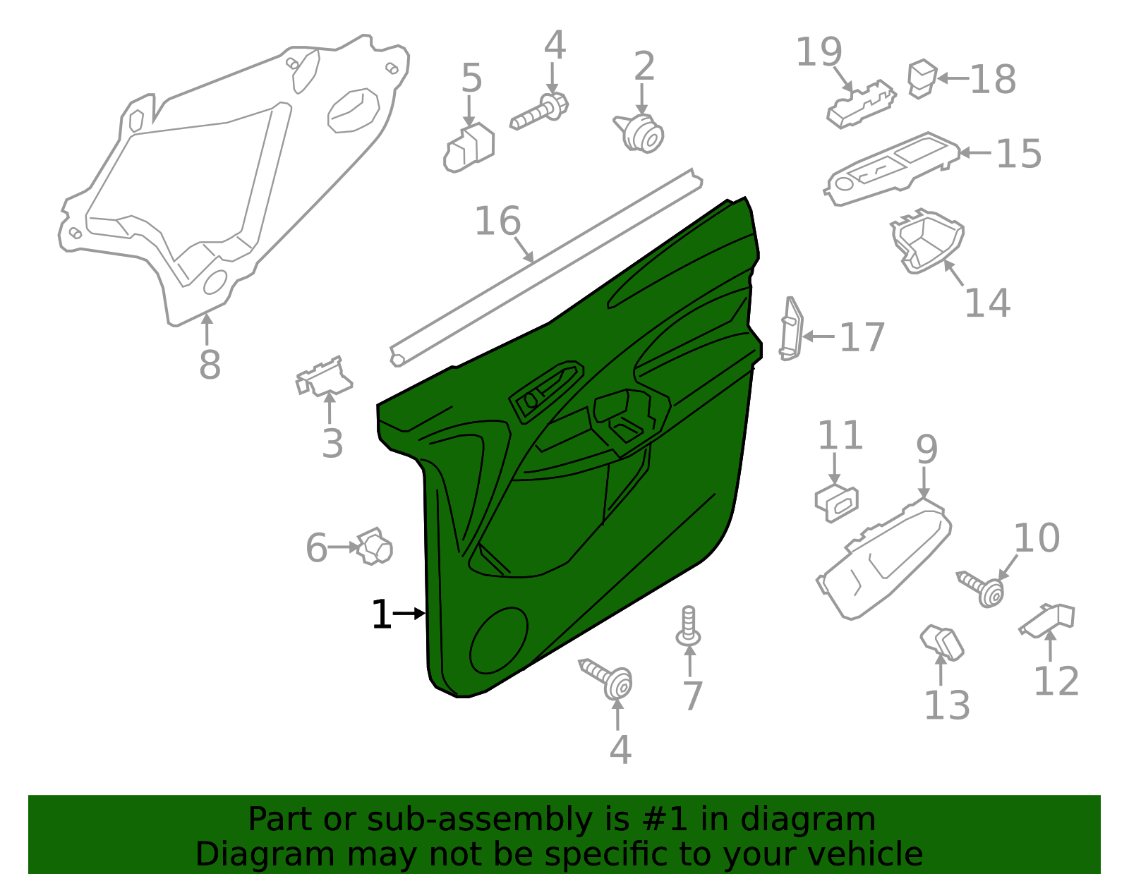 KT1Z-6023942-BD - Door Trim Panel - 2019-2021 Ford Transit Connect ...