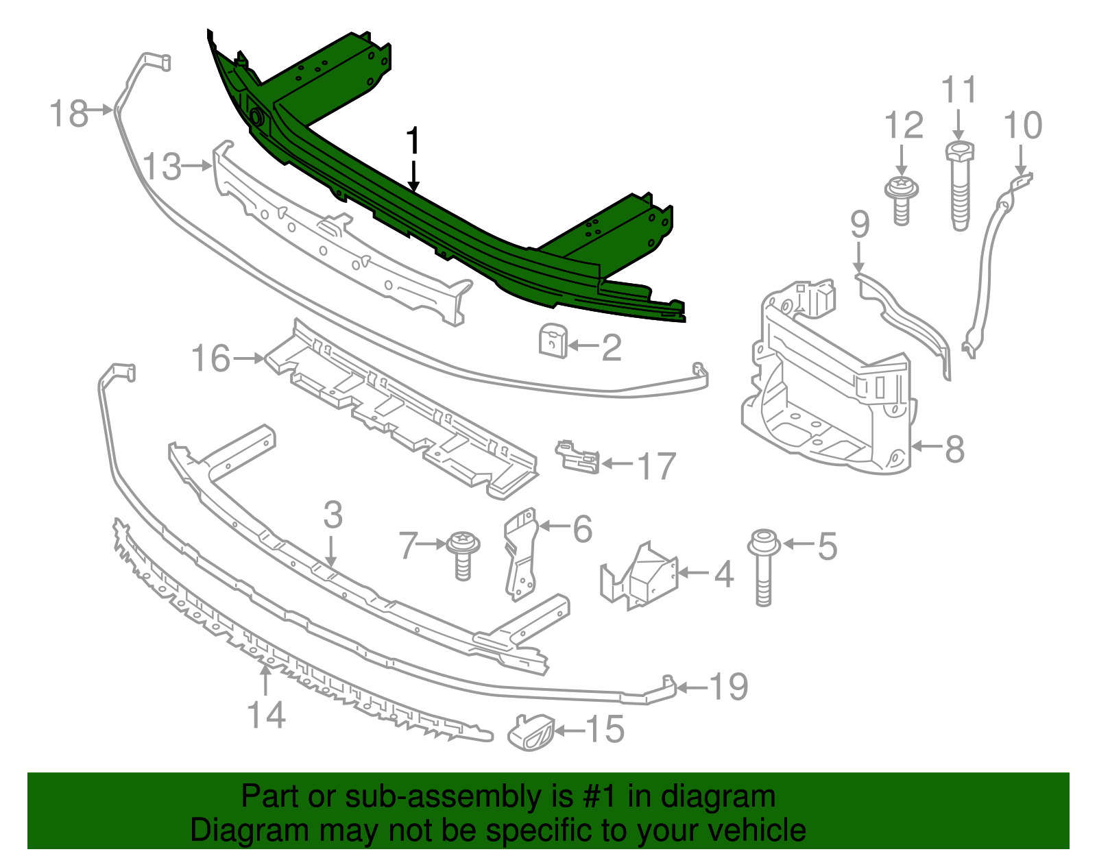 51117385289 - 2017-2023 BMW Upper Impact Bar (51-11-7-385-289) | BMW of ...