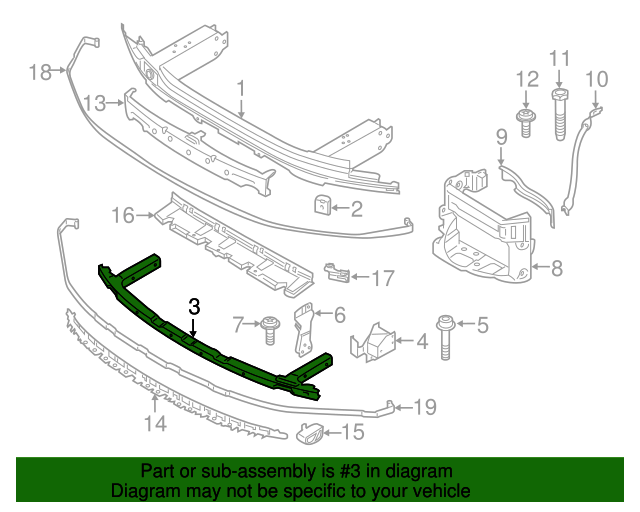 51117418224 - 2017-2022 BMW Lower Impact Bar (51-11-7-418-224) | BMW of ...