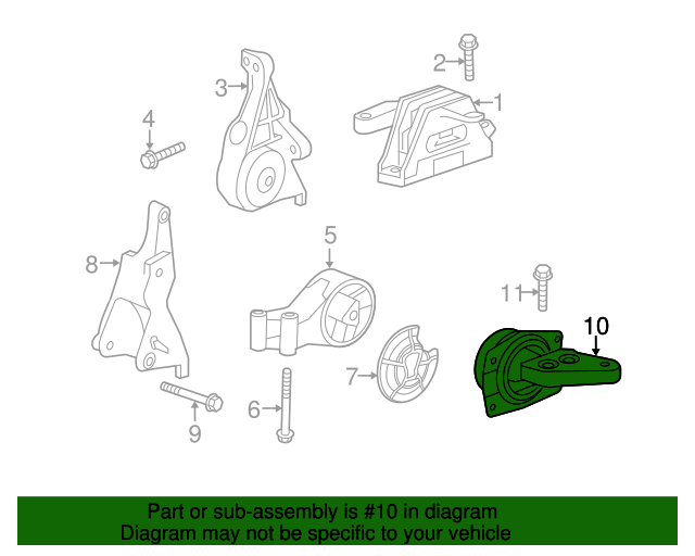 2011-2017 GM Automatic Transmission Mount 13312102 | GMPartsDirect.com