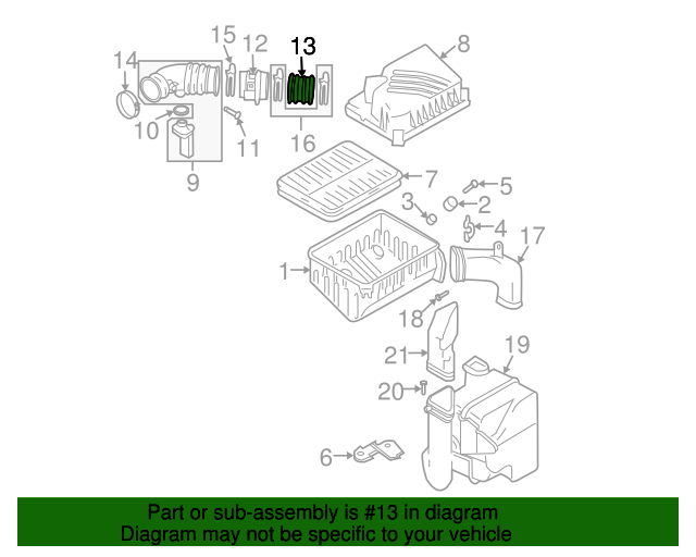 28138-37101 - Engine Air Intake Hose - 1999-2009 Hyundai | World OEM ...