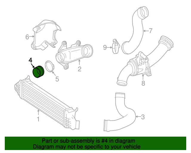221-528-09-82 - Turbocharger Intercooler Pipe Adapter 2012-2013 ...