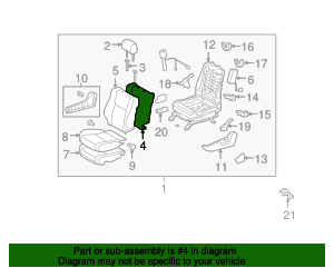 71552-0C170 - Seat Back Pad 2007-2009 Toyota Tundra | Longo Toyota Parts