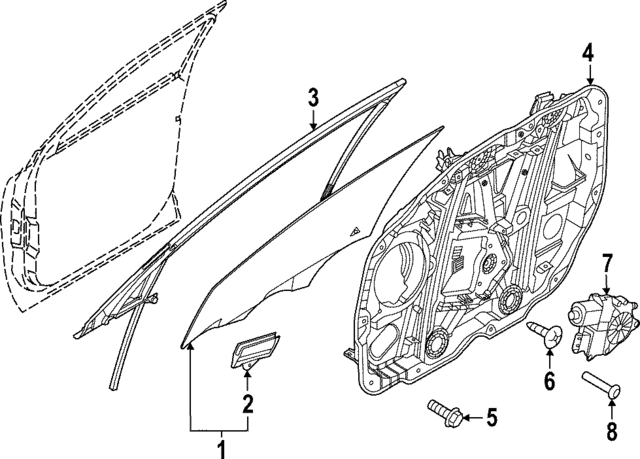 82410-P1000 - Movable Glass 2023-2024 Kia Sportage | Kia.Parts Store