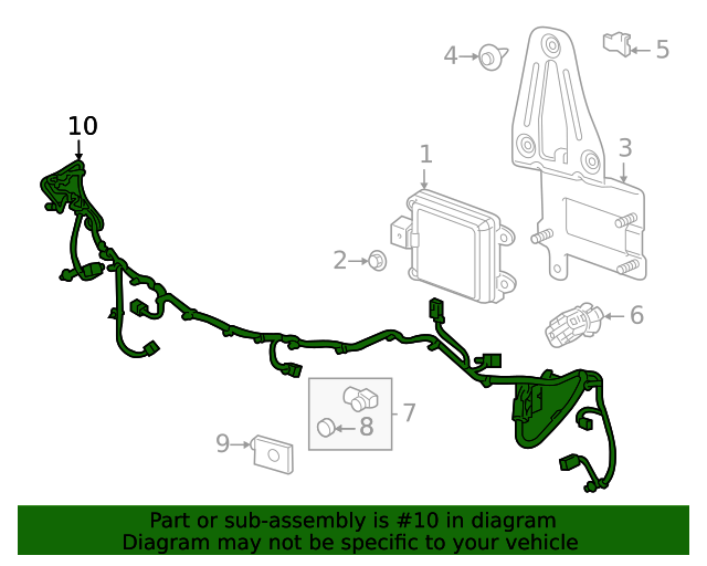 86797656 - Front Object Alarm Sensor Wiring Harness 2022-2023 Buick ...