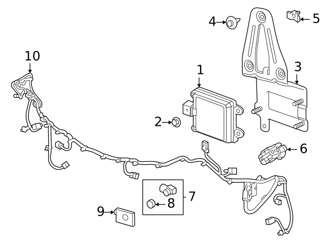 86797656 - Front Object Alarm Sensor Wiring Harness 2022-2023 Buick ...