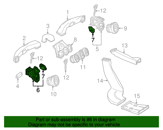 2015-2023 Mercedes-Benz Side Duct 205-830-98-05-64 | MB OEM Parts