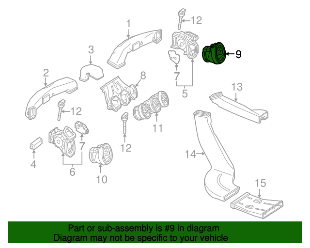 Mercedes-Benz OEM Vent Grille Part# 205-830-40-00 | OEM Vehicle Parts