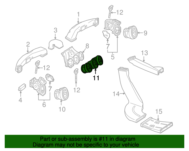 205-830-03-01 - Vent Grille 2015-2023 Mercedes-Benz | Mercedes-Benz USA ...
