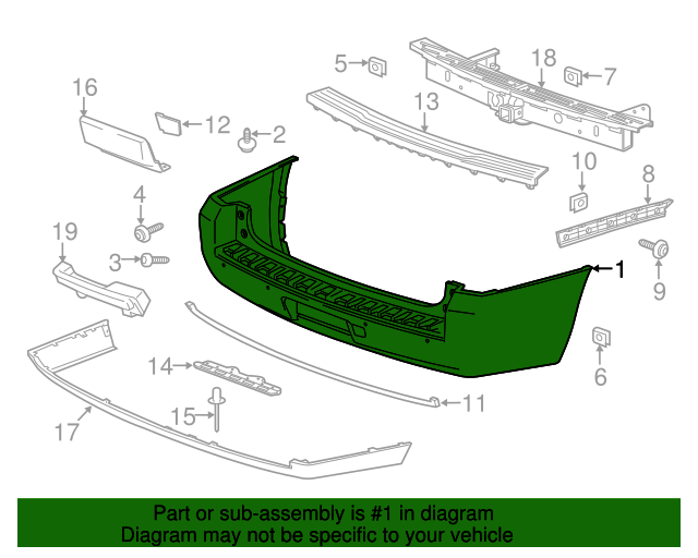 2017-2020 Cadillac Escalade Primed Rear Bumper Upper Fascia 84399428 GM ...