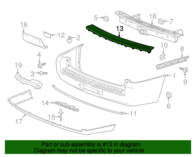 2015-2020 Cadillac Rear Bumper Step Pad 22960927 GM | GMPartsDirect.com
