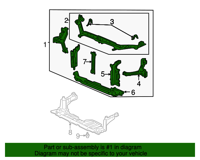 OEM 2001-2003 Honda Civic Bulkhead, Front 60400-S5A-507ZZ | Honda ...