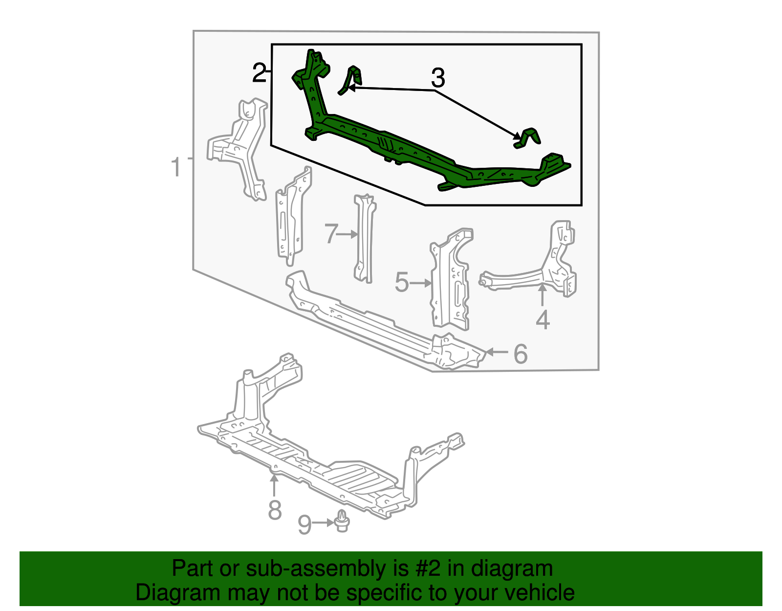 04602-S5D-A10ZZ - 2004-2005 Honda Civic - Frame Set Front Bulkhead ...