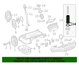 176-180-08-00 - Engine Oil Filter Element 2016-2023 Mercedes-Benz ...