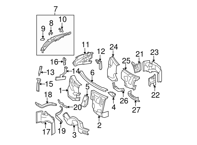 204-682-11-28 - Cowl Insulator 2008-2012 Mercedes-Benz | Mercedes-Benz ...