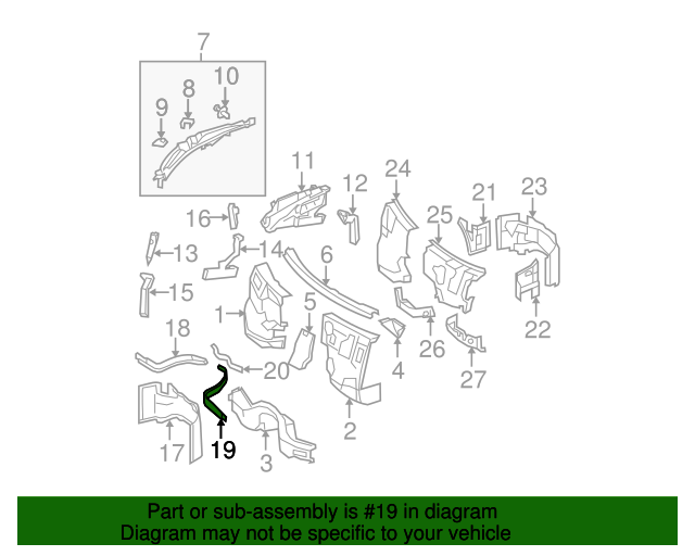 204-628-27-98 - Partition Panel Outer Seal 2008-2017 Mercedes-Benz ...