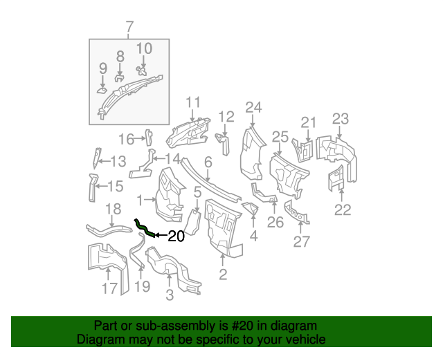 204-628-09-98 - Partition Panel Inner Seal 2008-2017 Mercedes-Benz ...