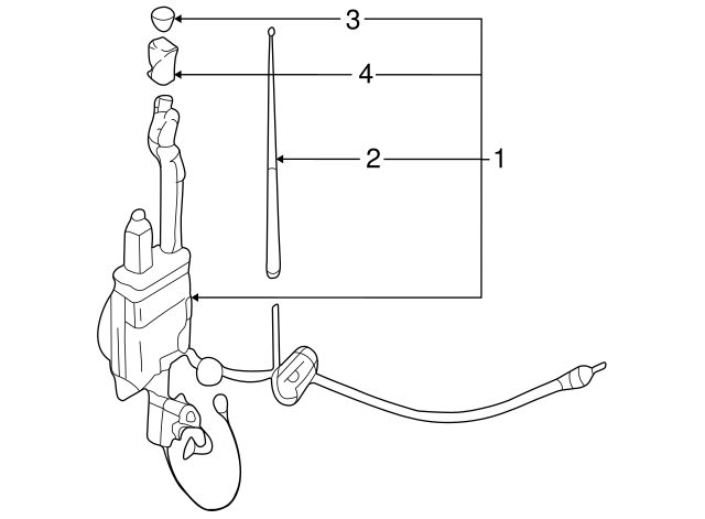 2001-2006 Mitsubishi Montero Antenna Mast MR515821 | Mitsubishi Motors ...