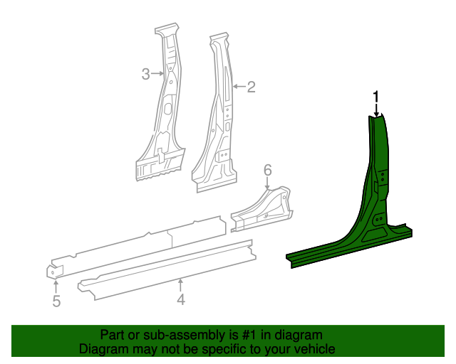 61311-06100 - Body B-Pillar 2013-2018 Lexus | AutoNationParts.com