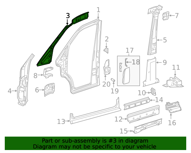 9106309900 - Windshield Pillar 2020-2021 Mercedes-Benz | Mercedes-Benz ...