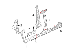 2006-2010 Volkswagen Passat Pillar Reinforced 3C0-809-203-C | QuirkParts