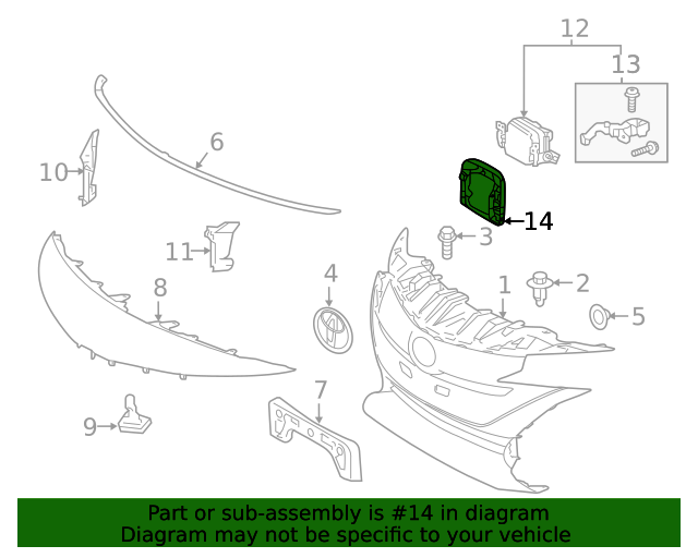 53115-47031 - Grille Bracket - 2021-2022 Toyota Prius Prime | OEM ...