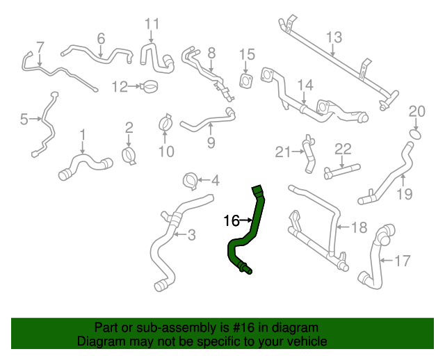 2007-2016 Volvo Engine Coolant Hose - Passenger Side (RH) 30774512 ...