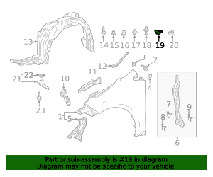 Toyota Retainer, Front Fender Liner Part# 5387902150 | Toyota Of ...
