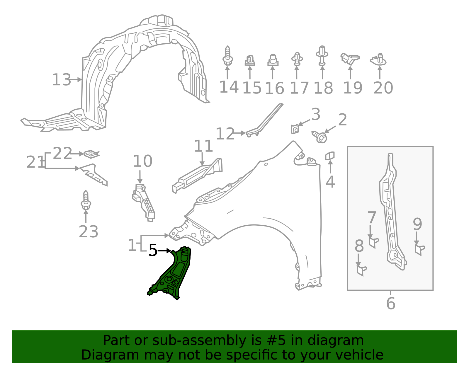 2019-2025 Toyota Corolla Fender Bracket 53831-12360 | Toyota Parts Center