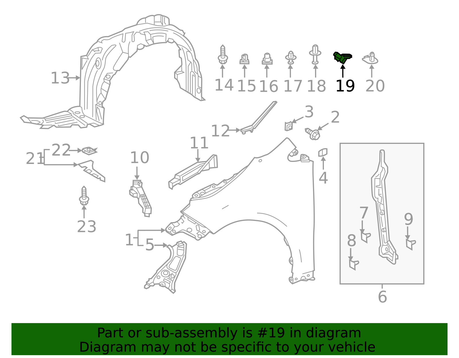 53879-02150 - Retainer, Front Fender Liner 2018-2025 Toyota | Longo ...