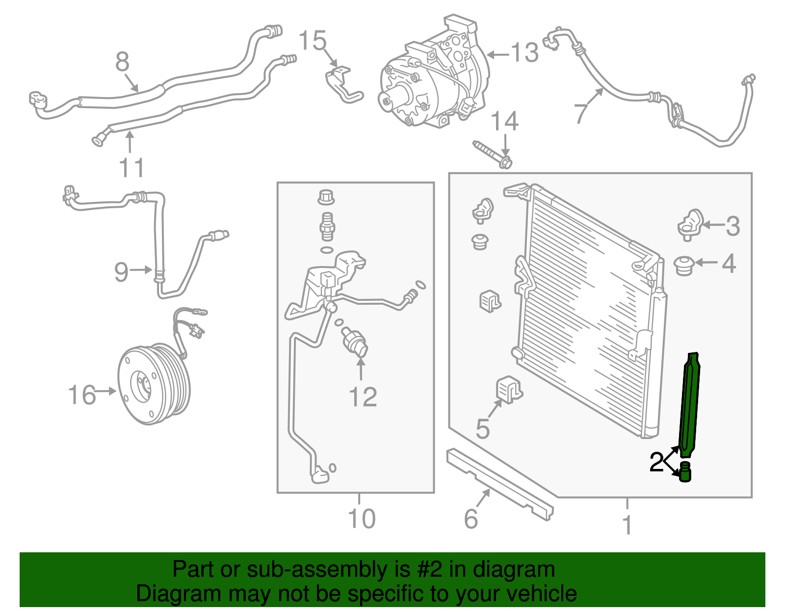 88474-17010 - 2003-2024 Toyota - A/C Receiver Drier | Toyota Parts ...